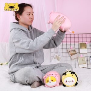 AIXINI 8 inch Plush Toys Set 3pcs Cute Panda/Deer/Pig Plush Stuffed Animals Packs, Super Soft Cartoon Hugging Toy Gifts for Bedding Kawaii Pillow