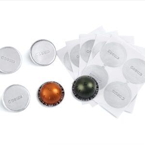 Geesta Reusable Aluminum Foil Seals Lid Compatible with Nespresso Vertuoline Capsule-240 Pcs