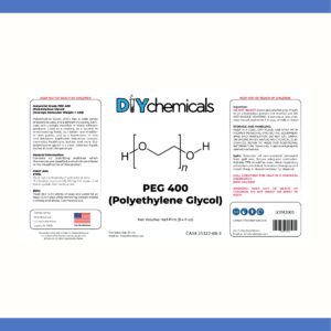 DIYChemicals Polyethylene Glycol PEG 400 for Industrial Manufacturing, Fog Machines, Antifreeze, Solvent, Humectant – Non-Toxic, Odorless, Bulk - 1 Pint