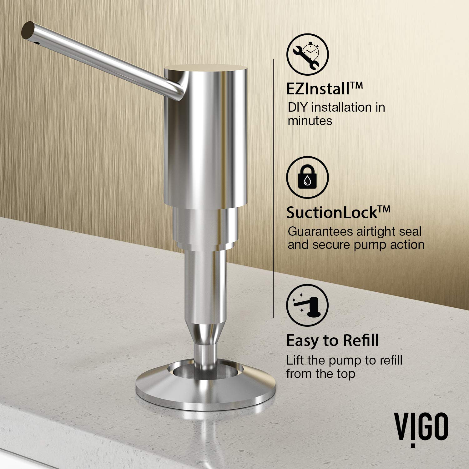 VIGO Edison 19'' H Single Handle Pull-Down Sprayer Kitchen Faucet Set with Soap Dispenser in Chrome-VG02001CHK5