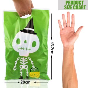 CCINEE 72pcs Halloween Treat Bags, Pumpkin Plastic Candy Tote Bags for Kids Trick or Treat Halloween Party Supply