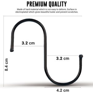 WHITECLOUDZ 30 Pack Black S Hooks for Hanging Plants, Metal Hooks for Hanging, S Hooks for Hanging Heavy Duty, Durable S Shaped Kitchen Hooks for Kitchenware, Pots, Utensils, Clothes & Bags