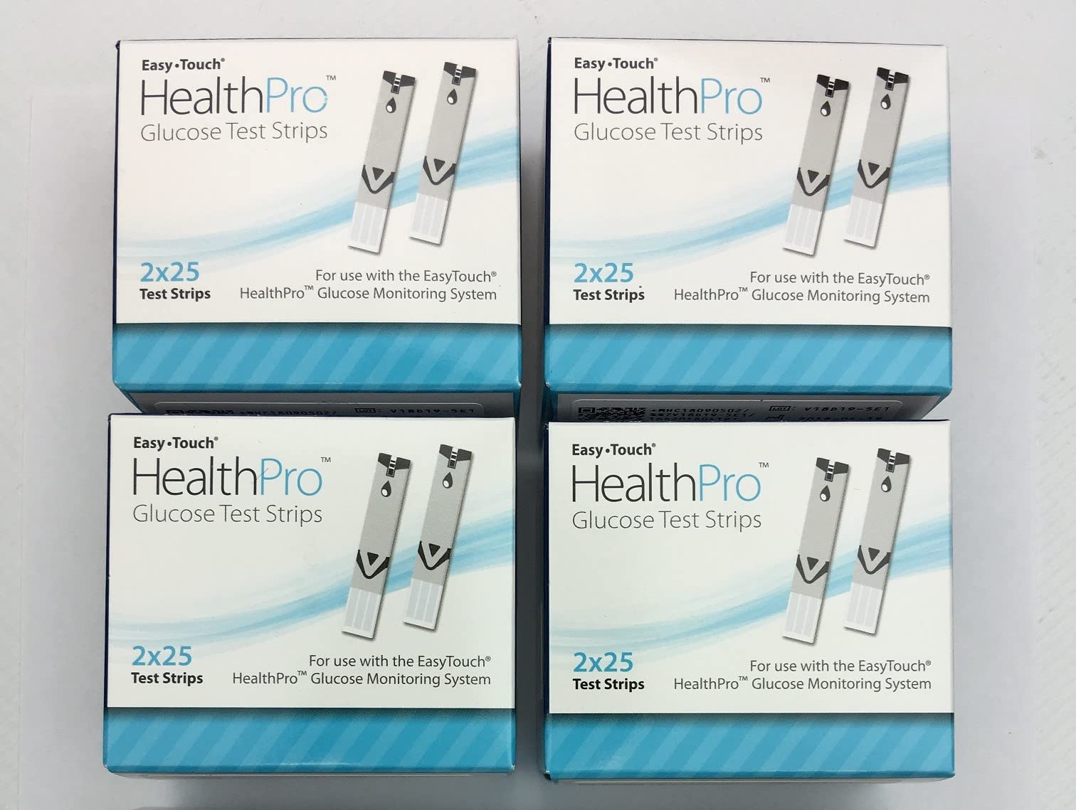 HealthPro Glucose Test Strips - 200 Count (4 Boxes of 50 Each)