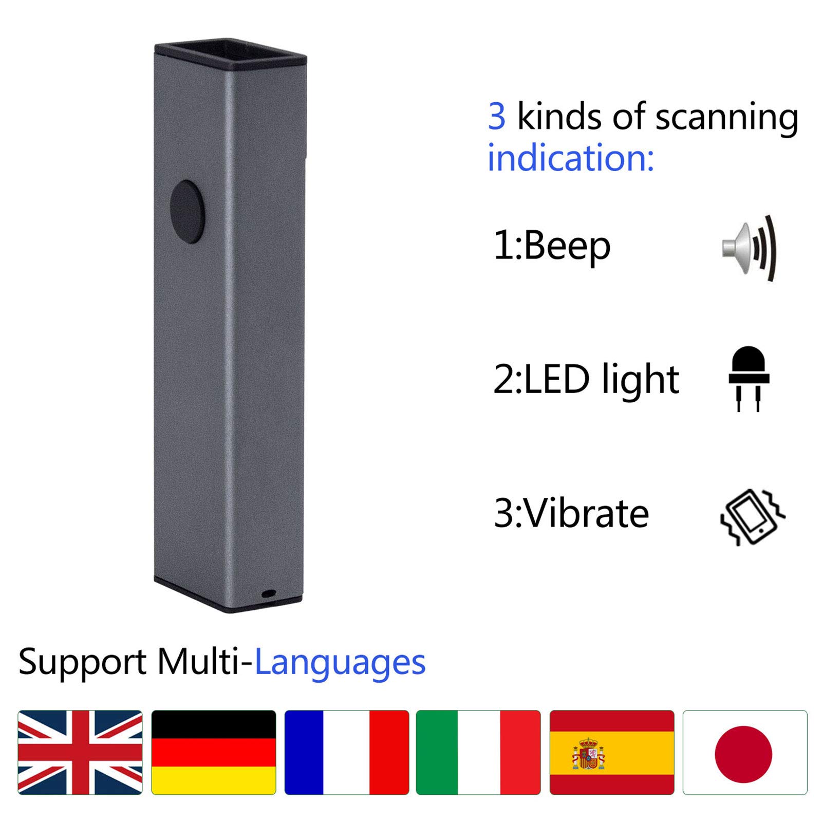 2D QR Wireless Bluetooth Alloy Metal Barcode Scanner,Symcode Portable Handheld Barcode Reader Scanner 3-in-1 Aluminum Alloy Metal Outer Box Barcode Scanner