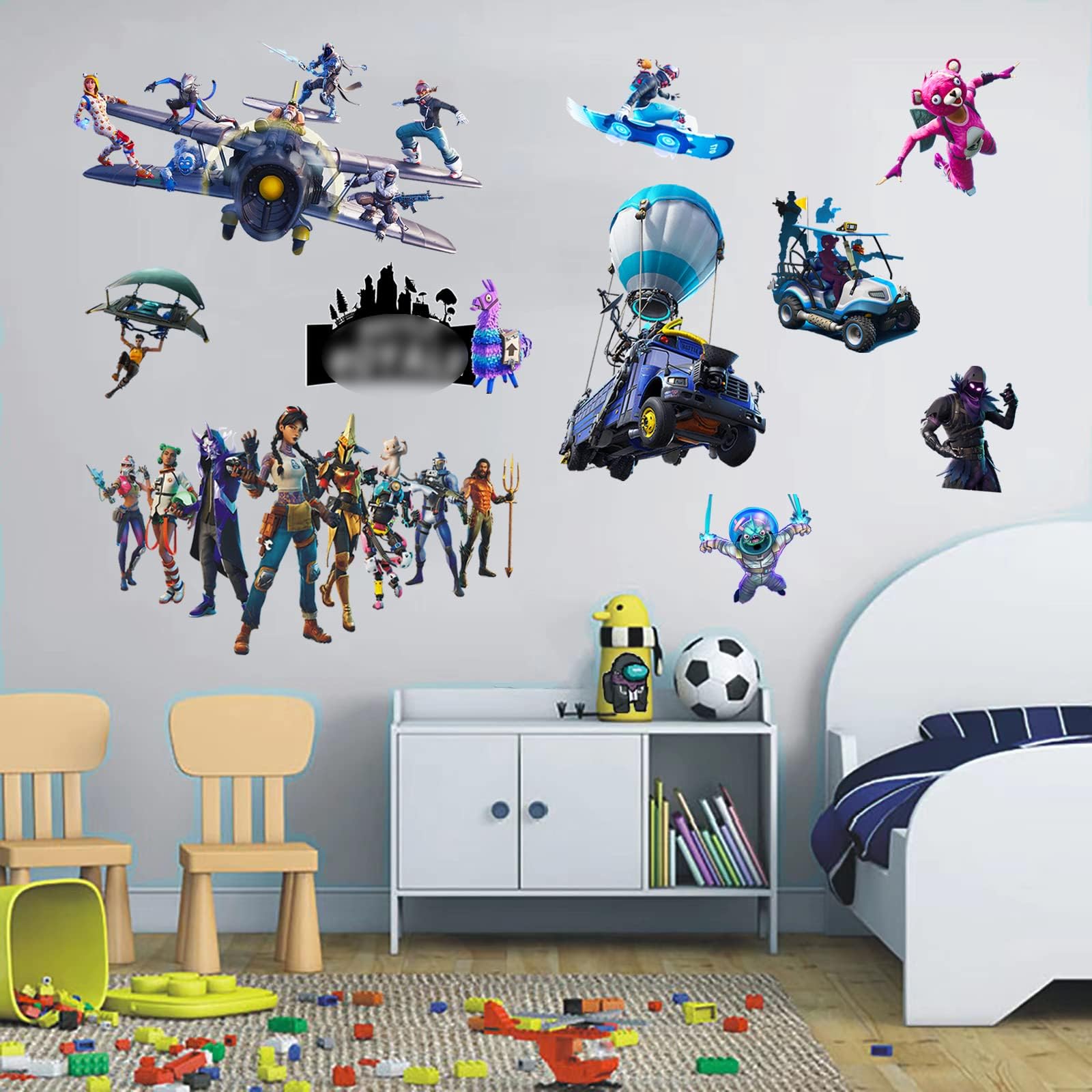 Battle Royale Video Game Themed Bedroom Wall Stickers 10Pcs/Sheet for Teen Boys Room Decoration,Where We Droppin Boys Bedroom Wall Decals,Wall Decor for Kids,Waterproof Game Stickers for Laptop