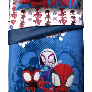 Jay Franco Marvel Spidey and His Amazing Friends Team Spidey 5 Piece Twin Size Bed Set - Includes Comforter & Sheet Set Bedding - Super Soft Fade Resistant Microfiber (Official Marvel Product)