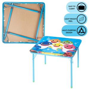 Baby Shark 3 Piece Children's Activity Square Table and Chair Set, Ages 3+