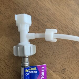 LeonKing Bidet US Plastic T adapter 7/8"(15/16"), 1/4" inch hose attachment side 3 way connector with rubber washer