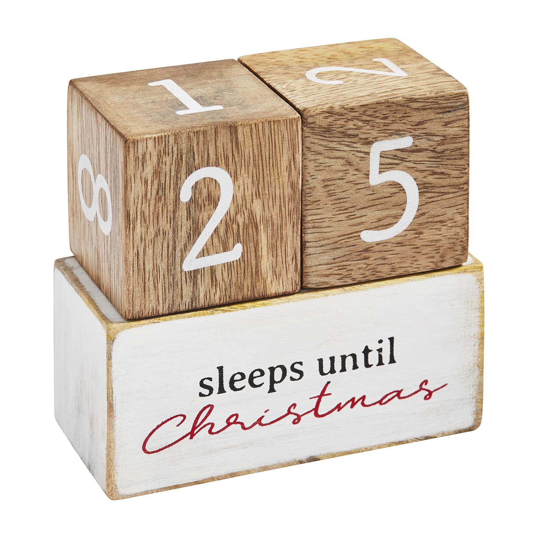 Mud Pie Multi Holiday Countdown Block Set, 3.5" x 4"