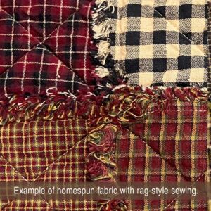 Red & Khaki 1 Cotton Homespun Plaid Fabric by JCS - Sold by The Yard