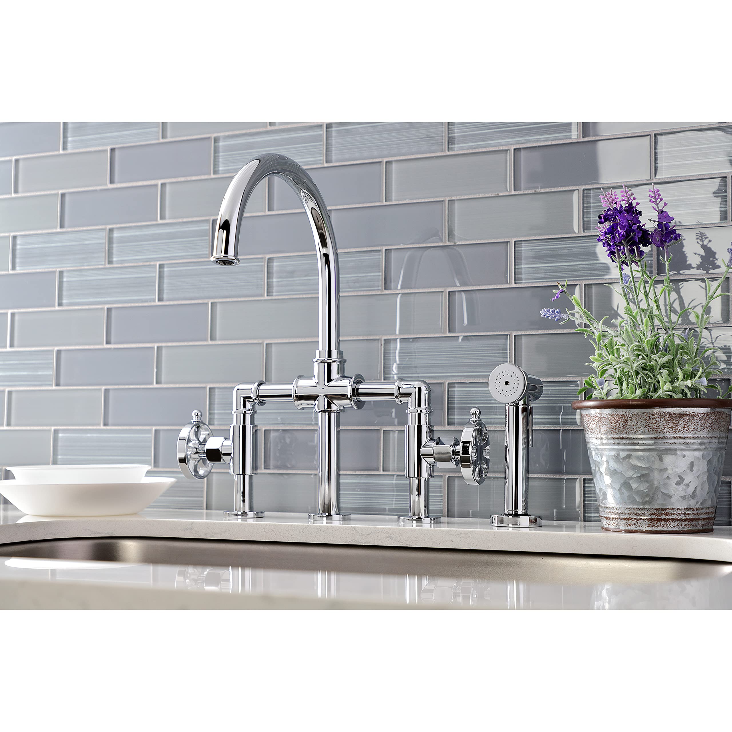 Kingston Brass KS2331RX Belknap Bridge Kitchen Faucet, Polished Chrome