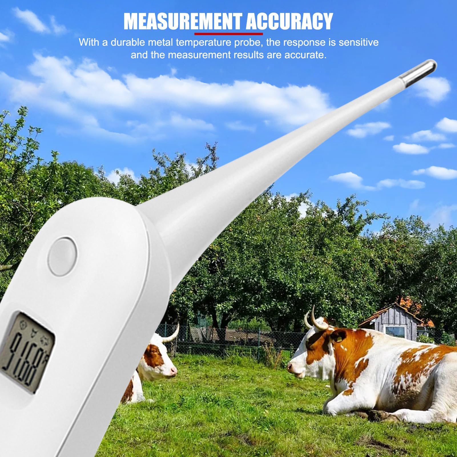 Professional Pet Veterinary Thermometer, LCD Display Fast Digital Veterinary Thermometer, Pet Electronic Thermometer for Livestock Pigs Cattle Sheep Dogs Horse