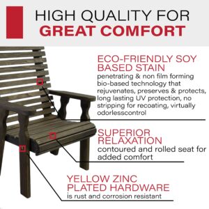 Amish Casual Heavy Duty 600 Lb Roll Back High Back Treated Patio Chair (Dark Walnut Stain)