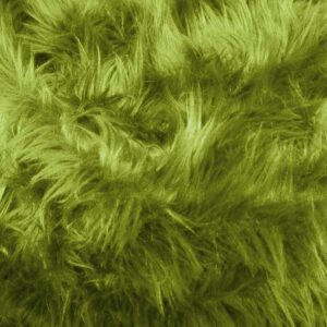 faux fake fur long pile luxury shaggy square patches/craft, sewing, cosplay, costume, decorations/sold by piece (olive green, 15" x 15")