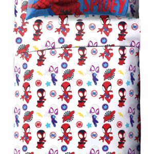 Jay Franco Marvel Spidey and His Amazing Friends Team Spidey Toddler Size Sheet Set - 3 Piece Set Super Soft and Cozy Kid’s Bedding - Fade Resistant Microfiber Sheets (Official Marvel Product)