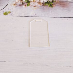 10pcs Acrylic Laser Cut Reserved Tags，Luggage Tag Wedding Place Cards，Acrylic Reserve Seating Tag，Blank Acrylic Keychain (Clear)