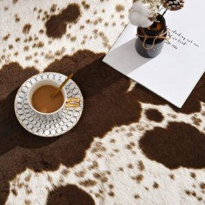 Foxmas Faux Cowhide Rug Cow Print Rugs for Bedroom Living Room, Western Home Decor Cow Hide Animal Rug, Cow Print Western Rugs, Faux Fur Fabric Rug Animal Print Carpet, 2.3x3.6 Feet