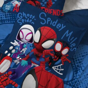 Jay Franco Marvel Spidey and His Amazing Friends Team Spidey 5 Piece Twin Size Bed Set - Includes Comforter & Sheet Set Bedding - Super Soft Fade Resistant Microfiber (Official Marvel Product)