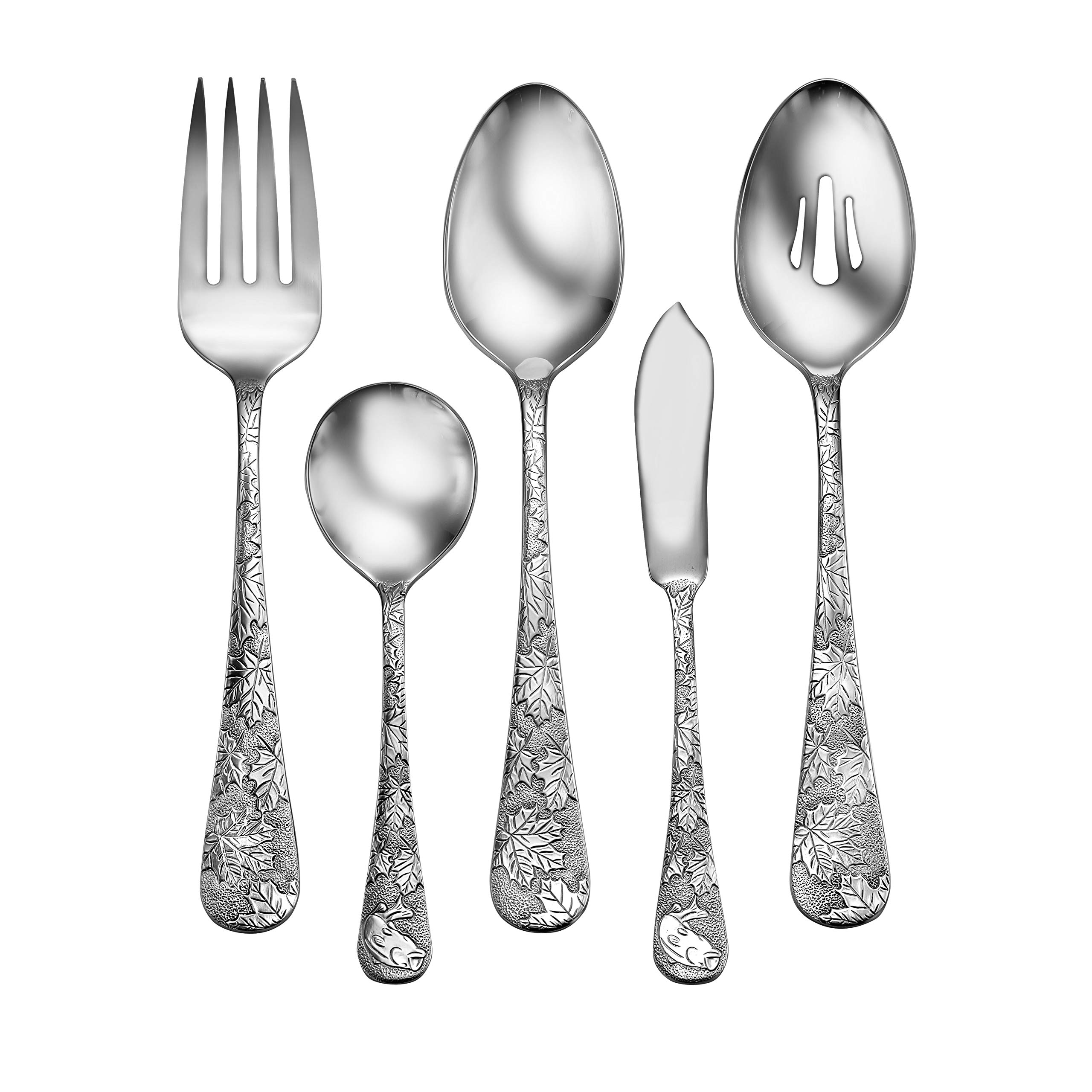 Liberty Tabletop American Outdoors 45 Piece Flatware set Service for Eight with Serving Set Made in the USA Silverware