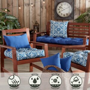 Greendale Home Fashions Square Outdoor Dining Seat Cushion (Set of 2), Azure 2 Count