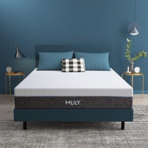 mlily myth twin memory foam hybrid mattress 12.5 inch, gel cooling mattress bed in a box made in usa,certipur-us certified mattress for back pain relief 38"x75"x12.5"