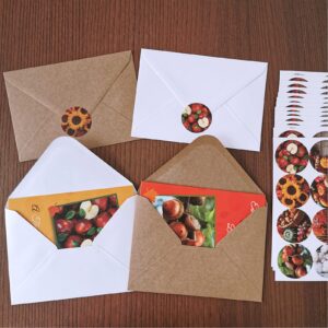 Winlyn 120 Sets Bulk Blank Thanksgiving Cards with Envelopes Stickers Assortment 8 Design of Fall Pumpkin Leaf Photos Thank You Greeting Cards Note Cards for Fall Wedding Shower Thanksgiving Harvest