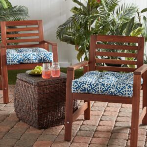 Greendale Home Fashions Square Outdoor Dining Seat Cushion (Set of 2), Azure 2 Count