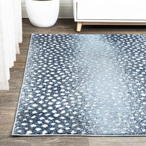 JONATHAN Y SAF100D-5 Antelope Modern Animal Indoor Area-Rug Casual Contemporary Striped Easy-Cleaning Bedroom Kitchen Living Room Non Shedding, 5 X 8, Blue/Cream