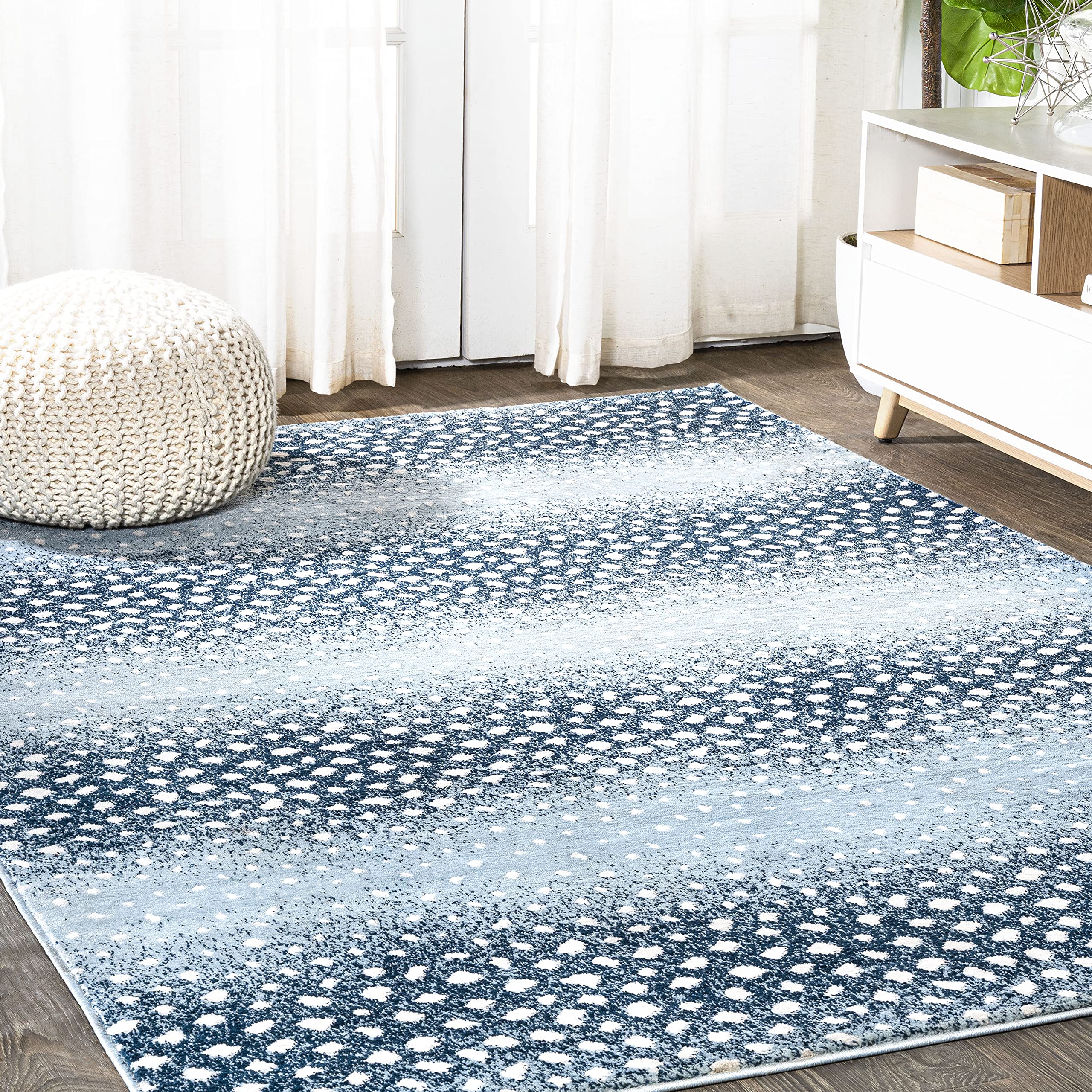 JONATHAN Y SAF100D-5 Antelope Modern Animal Indoor Area-Rug Casual Contemporary Striped Easy-Cleaning Bedroom Kitchen Living Room Non Shedding, 5 X 8, Blue/Cream