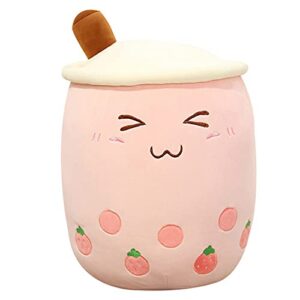 kede cartoon bubble tea plush pillow,plush boba tea cup toy figurine toy,multiple sizes cute bubble tea cup shaped pillow (c-2,9.4'')