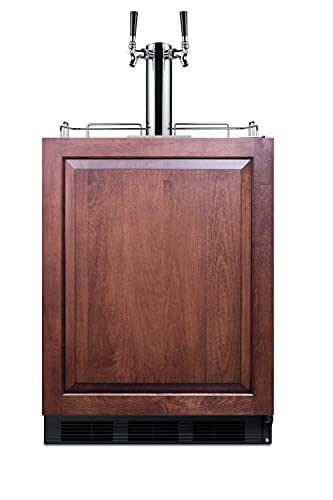 Summit Appliance SBC58BLBIADAIF 24" Wide Built-In Kegerator; ADA Compliant; Panel-ready Door (Panel Not included); 5.5 cu.ft Capacity; Automatic Defrost; Dual Tap System; Adjustable Thermostat