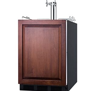 Summit Appliance SBC58BLBIADAIF 24" Wide Built-In Kegerator; ADA Compliant; Panel-ready Door (Panel Not included); 5.5 cu.ft Capacity; Automatic Defrost; Dual Tap System; Adjustable Thermostat