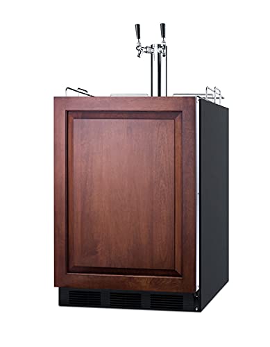 Summit Appliance SBC58BLBIADAIF 24" Wide Built-In Kegerator; ADA Compliant; Panel-ready Door (Panel Not included); 5.5 cu.ft Capacity; Automatic Defrost; Dual Tap System; Adjustable Thermostat