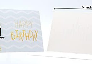 Bangtang happy birthday cards 6 design combinations 12 pieces of of happy birthday cards, happy birthday cake gold foil bulk birthday card combination (with self-adhesive envelope).