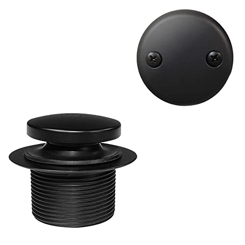 Westbrass R93-2-36-62 1-1/2" Coarse Thread Tip-Toe Bathtub Drain Trim Set with 2-Hole Overflow Faceplate, Matte Black (36-Pack)