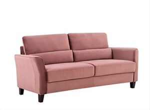 container furniture direct stoughton mid century modern upholstered sloped arms living room, sofa, natural pink