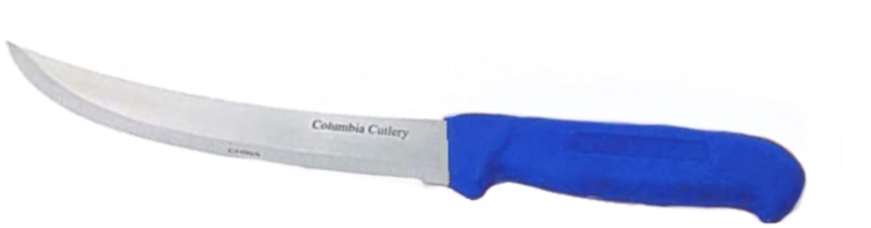 Columbia Cutlery 12" Cimiter/Curved Butcher Knife - Blue Fibrox Handle (12" Blue Cimiter)