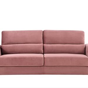 Container Furniture Direct Stoughton Mid Century Modern Upholstered Sloped Arms Living Room, Sofa, Natural Pink