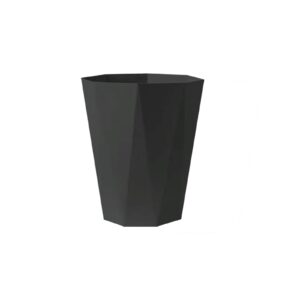 zentto spruce sleek & stylish polygon plastic small trash can wastebasket, garbage container bin for bathrooms, kitchens, home offices, kids rooms (quiet black-s)