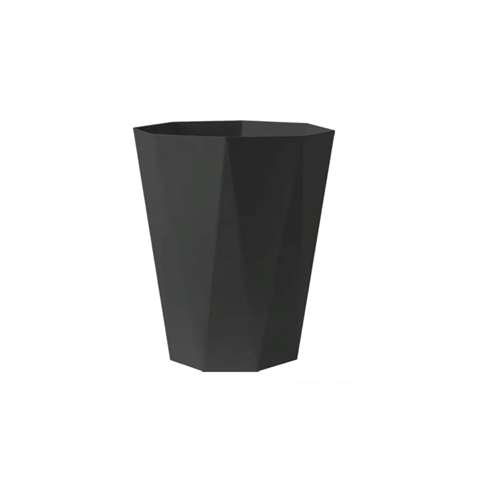 Zentto Spruce Sleek & Stylish Polygon Plastic Small Trash Can Wastebasket, Garbage Container Bin for Bathrooms, Kitchens, Home Offices, Kids Rooms (Quiet Black-S)