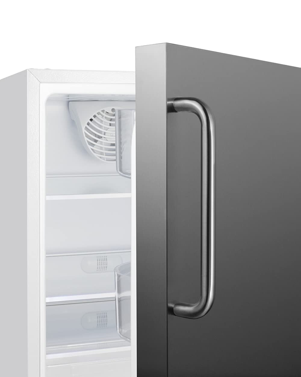 Summit Appliance ALR46WSSTB 20" Wide Built-In All-Refrigerator, ADA Compliant, 3.53 cu.ft Capacity, Adjustable Thermostat, Removable Door Racks, Automatic Defrost, Temperature & Open Door Alarms