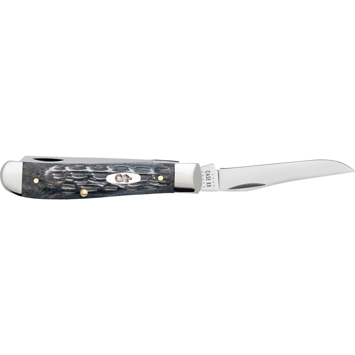 Case xx Pocket Worn Crandall Jigged Gray Bone Mini Trapper CV Steel Pocket Knife Knives, 58414