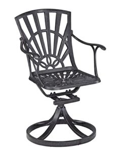 homestyles 6660-53 outdoor swivel rocking chair, charcoal