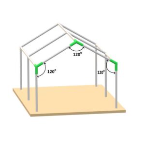 Canopy Tent Fittings 1-3/4" Connectors 3 Way, 4 Way Set for Shelter Carport Deck Shed Frame Kit, 3/Pack (3-Way Galvanized)