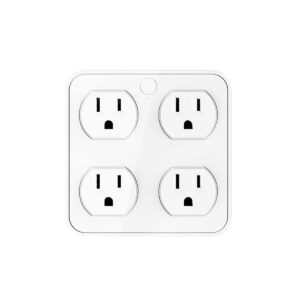 wireless wall tap smart plug,surge protector, 4 outlet extender with 4 usb charging ports, compatible with alexa google assistant, no hub required (4 outlets,4 usb ports), etl certification