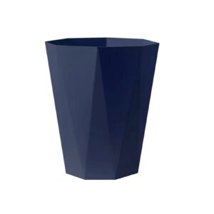 zentto spruce sleek & stylish polygon plastic small trash can wastebasket, garbage container bin for bathrooms, kitchens, home offices, kids rooms (dark blue-l)