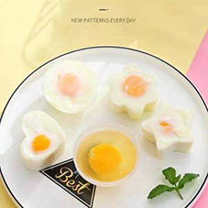 4 Pcs/Set Cute Egg Boiler Plastic Egg Poacher Set Kitchen Egg Cooker Tools Egg Mold Form with Lid Brush Pancake Maker