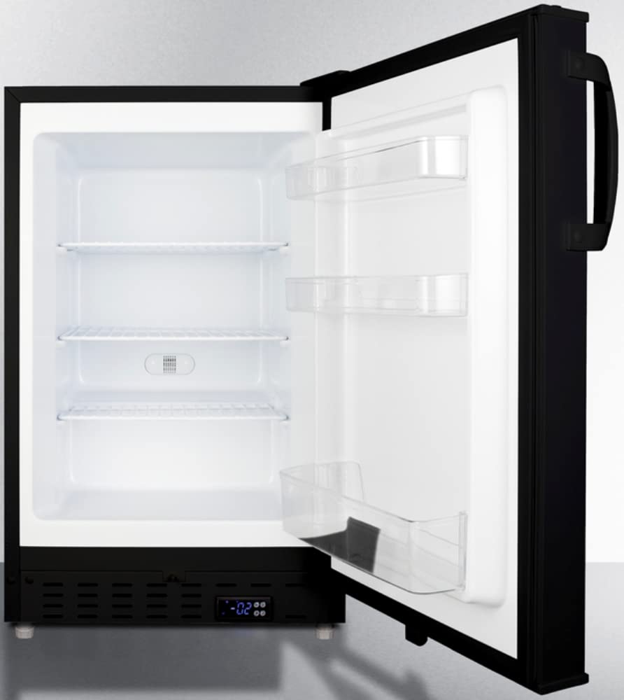 Summit Appliance ALFZ37B Built-in Undercounter ADA Compliant Residential All-Freezer in Black, Door Storage, Temperature Alarms, Open Door Alarm, Adjustable Thermostat and Manual Defrost