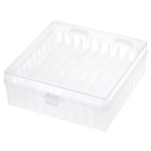 uxcell centrifuge tube freezer storage box 100 places waterproof polypropylene lockable cryogenic holder rack for 1.5/1.8/2ml microcentrifuge tubes vials samples, white