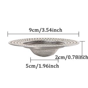 2pcs Heavy Duty Stainless Steel Slop Basket Filter Trap,3.54" Top / 1.65" Mesh Metal Sink Strainer,Perfect for Kitchen Sink/Bathroom Bathtub Wash Basin Floor Drain Balcony Drain Hole,Utility